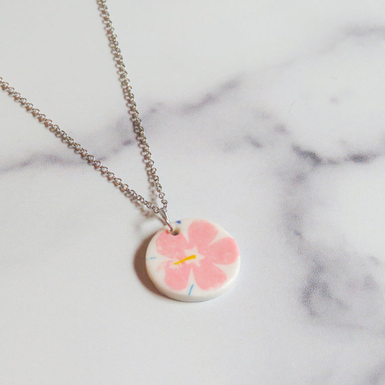 Tropical Flower Necklace Handmade By B Radley B Radley Ceramic Jewelry